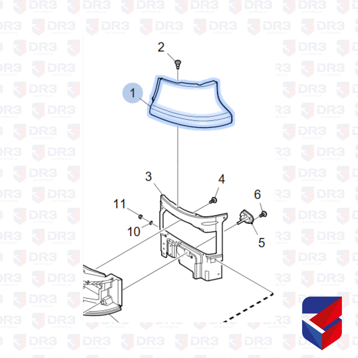 Acabamento Bojo Farol Scania R Highline LE 1431922 Fabbof - Loja DR3