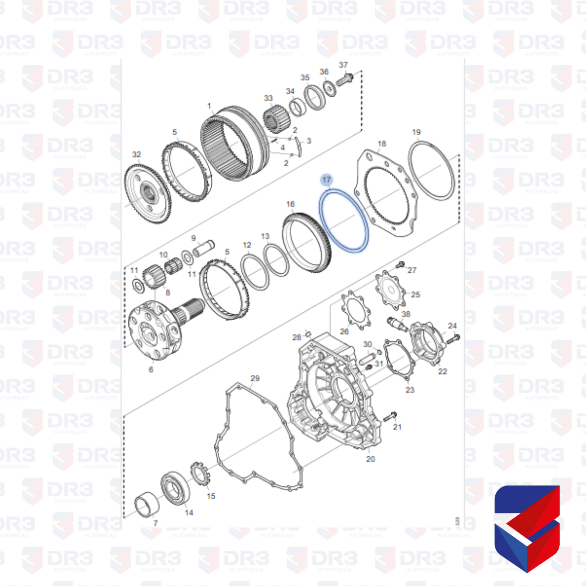 Anel Espacador Caixa Scania GRS905 1491380 Original - Loja DR3