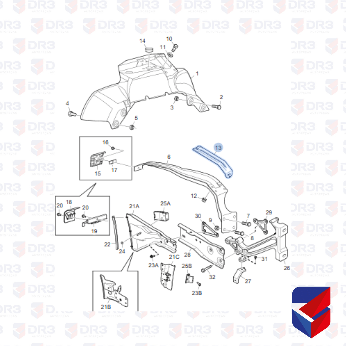 Chapa Paralama Dianteiro Scania S4 S5 1479924 ME1868 Edreaza - Loja DR3