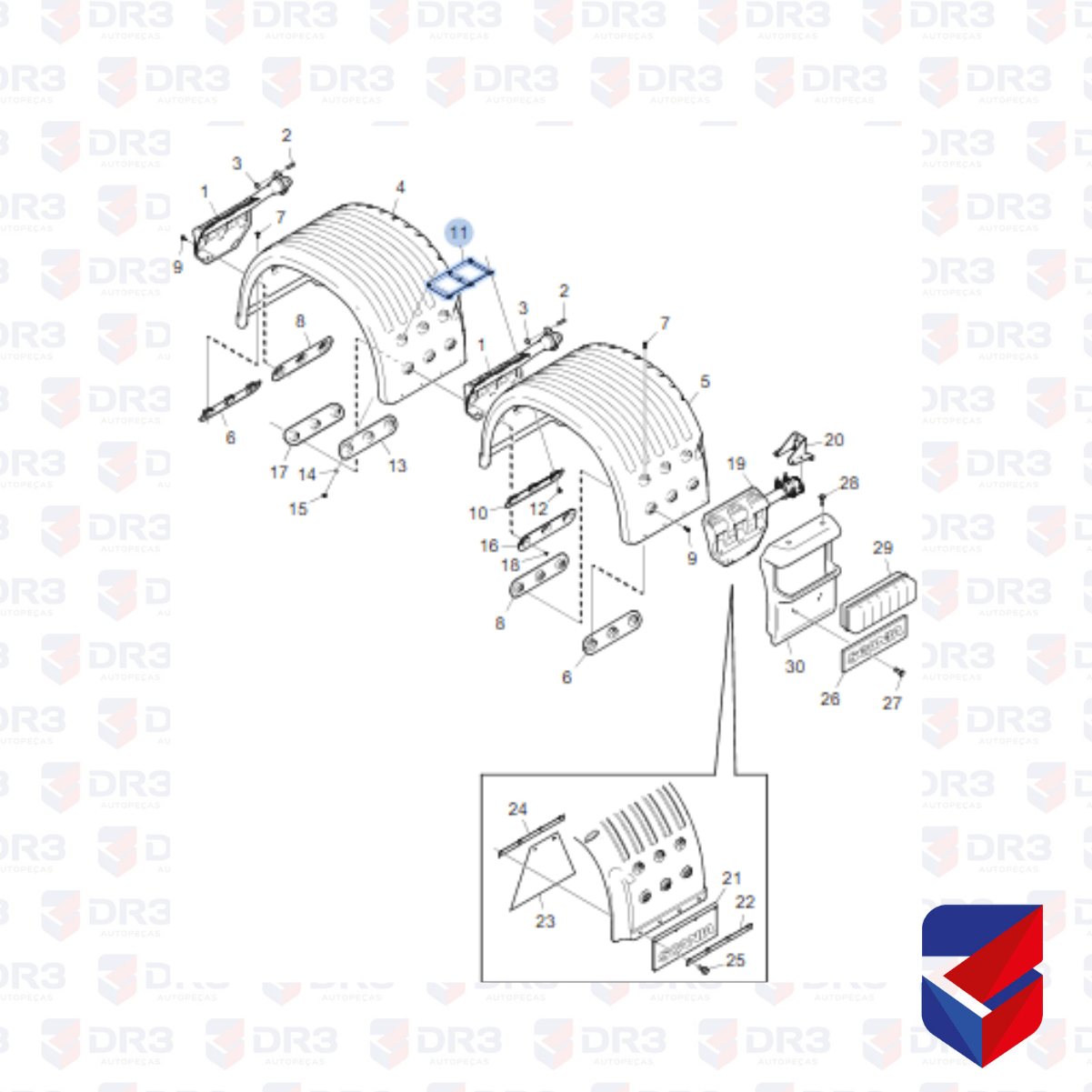 Chapa Suporte Paralama Scania S4 S5 1934505 ME1578 Edreaza - Loja DR3