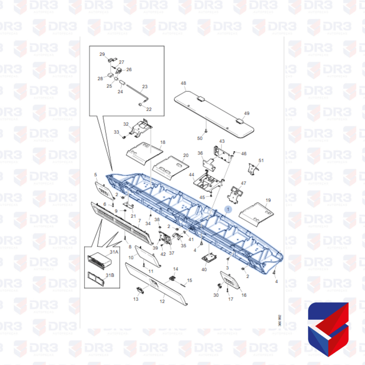 Console Superior Scania S4 S5 1547526 Original - Loja DR3