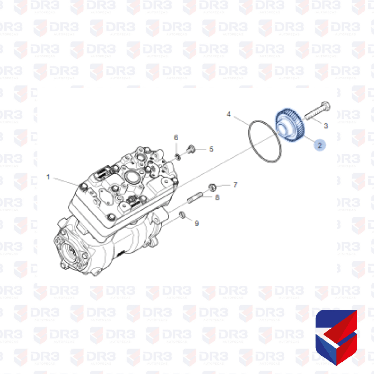 Engrenagem Compressor Scania Grosso 2022257 SP2057 Original - Loja DR3