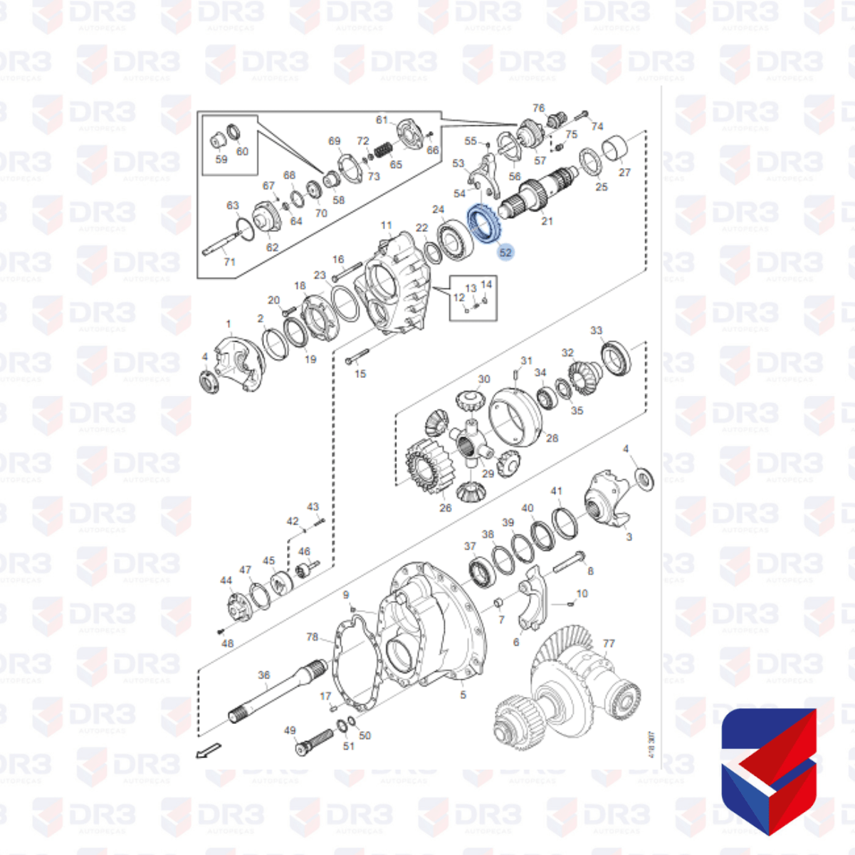 Engrenagem Meio Acoplamento Bloqueio Scania RB662 2193248 Original ...