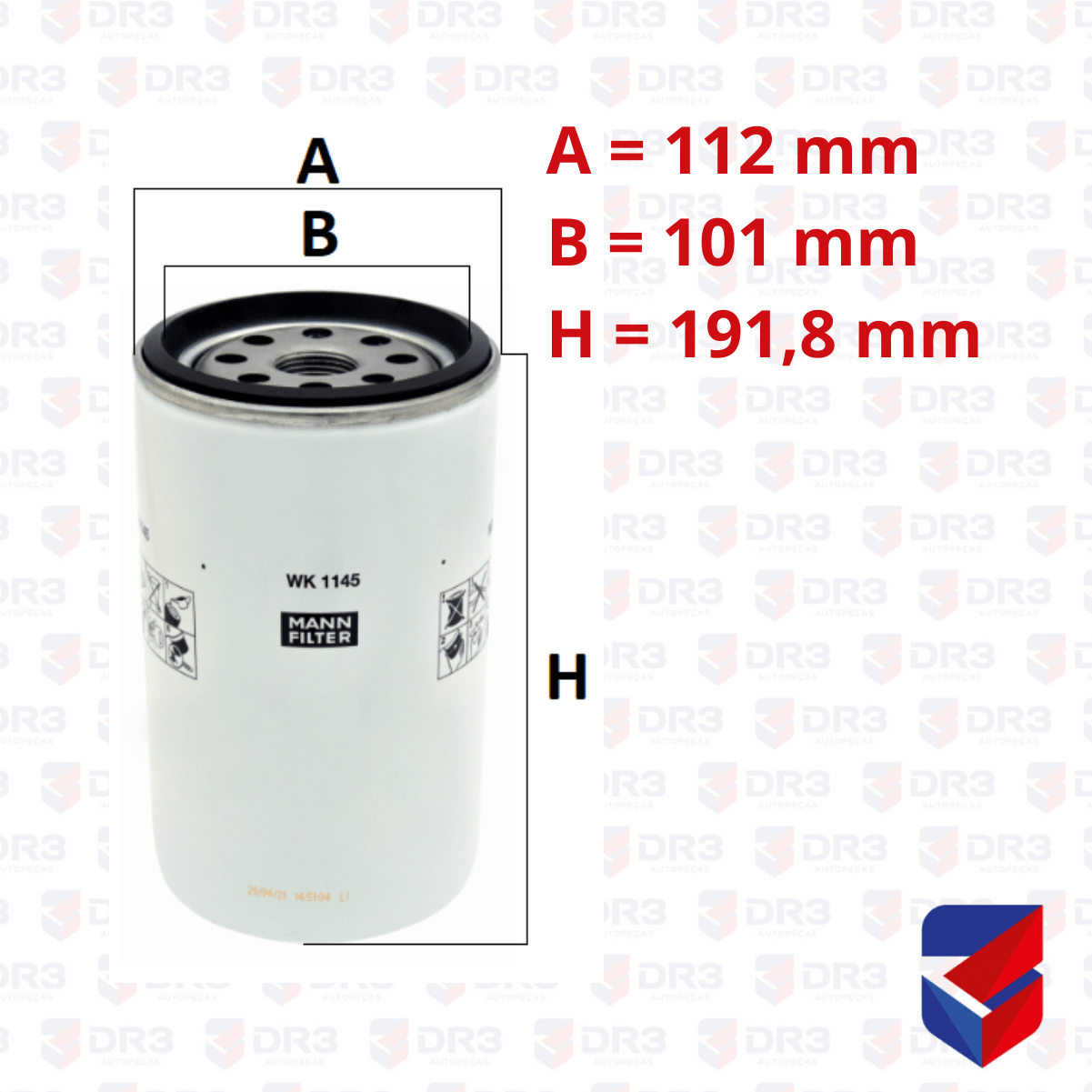 Filtro Diesel Volvo VM 270 WK1145 Mann Filter - Loja DR3