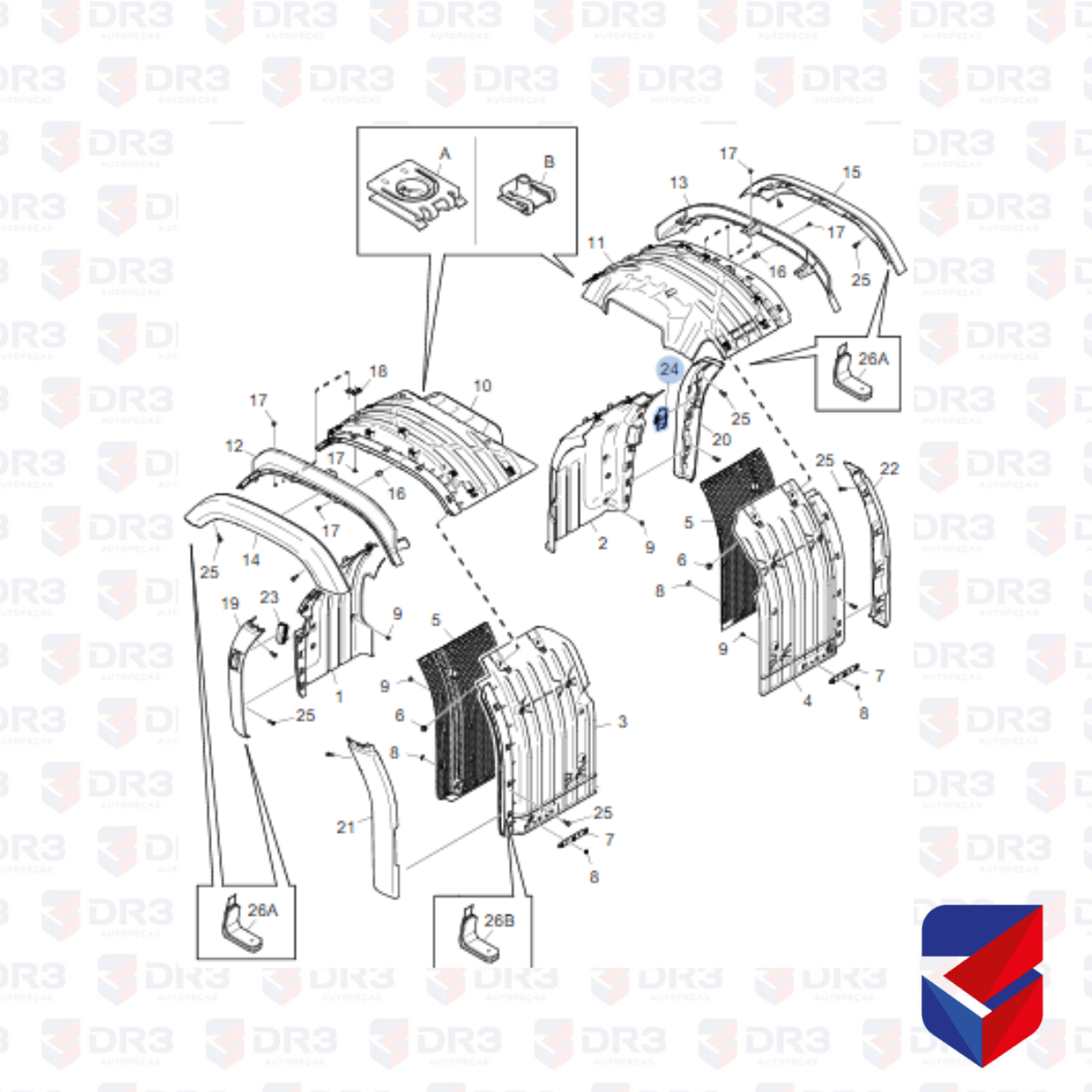 Lanterna Lateral Paralama LD Scania NTG 10605 2334728 - Loja DR3