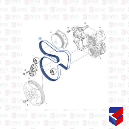 Correia 10PK2495 Scania NTG 2447572 10PK2495 Diesel Technic - Loja DR3