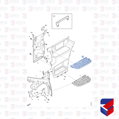 Estribo Porta Scania NTG Medio 2648023 CL535 Borghetti - Loja DR3