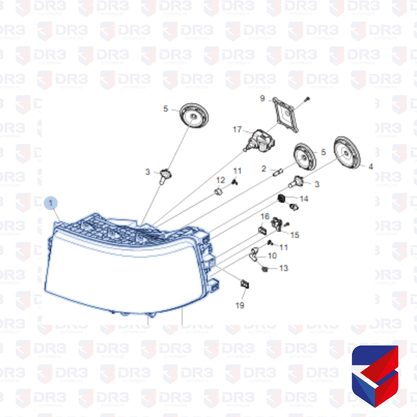 Farol Scania NTG Foco Duplo LD 2655841 2379893 2655845 420700 Hella ...