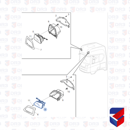 Farol Teto Scania NTG LE 2552708 Cepam - Loja DR3