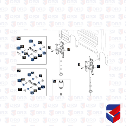 Kit Bucha Cabine Conica Scania NTG 2773898 - Loja DR3