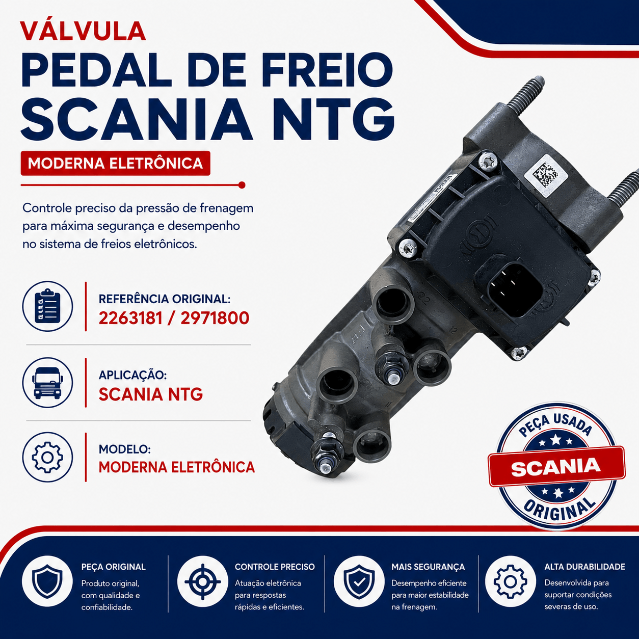 Valvula Pedal Freio Scania NTG Moderna Eletronica Original - Loja DR3